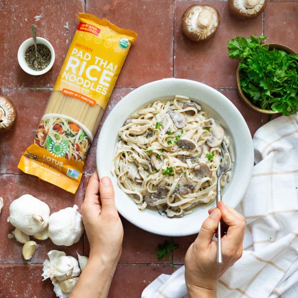 Creamy Mushroom Pasta – Lotus Foods